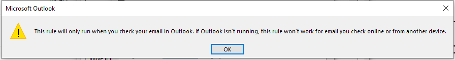 Client side Outlook rules don't fire when Exchange message has been ...
