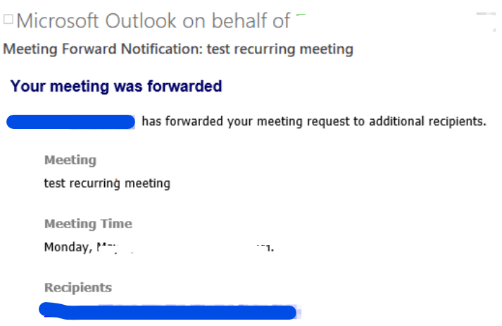 Forward Meeting in outlook - Microsoft Q&A