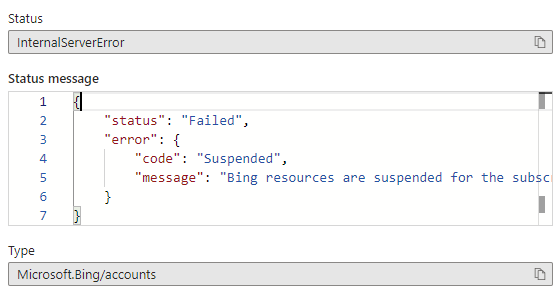 Unable to deploy Bing search resource in current subscription - Microsoft Q&A