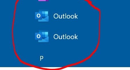 2 Outlook icons just appeared on my Start Menu and I want them to go ...