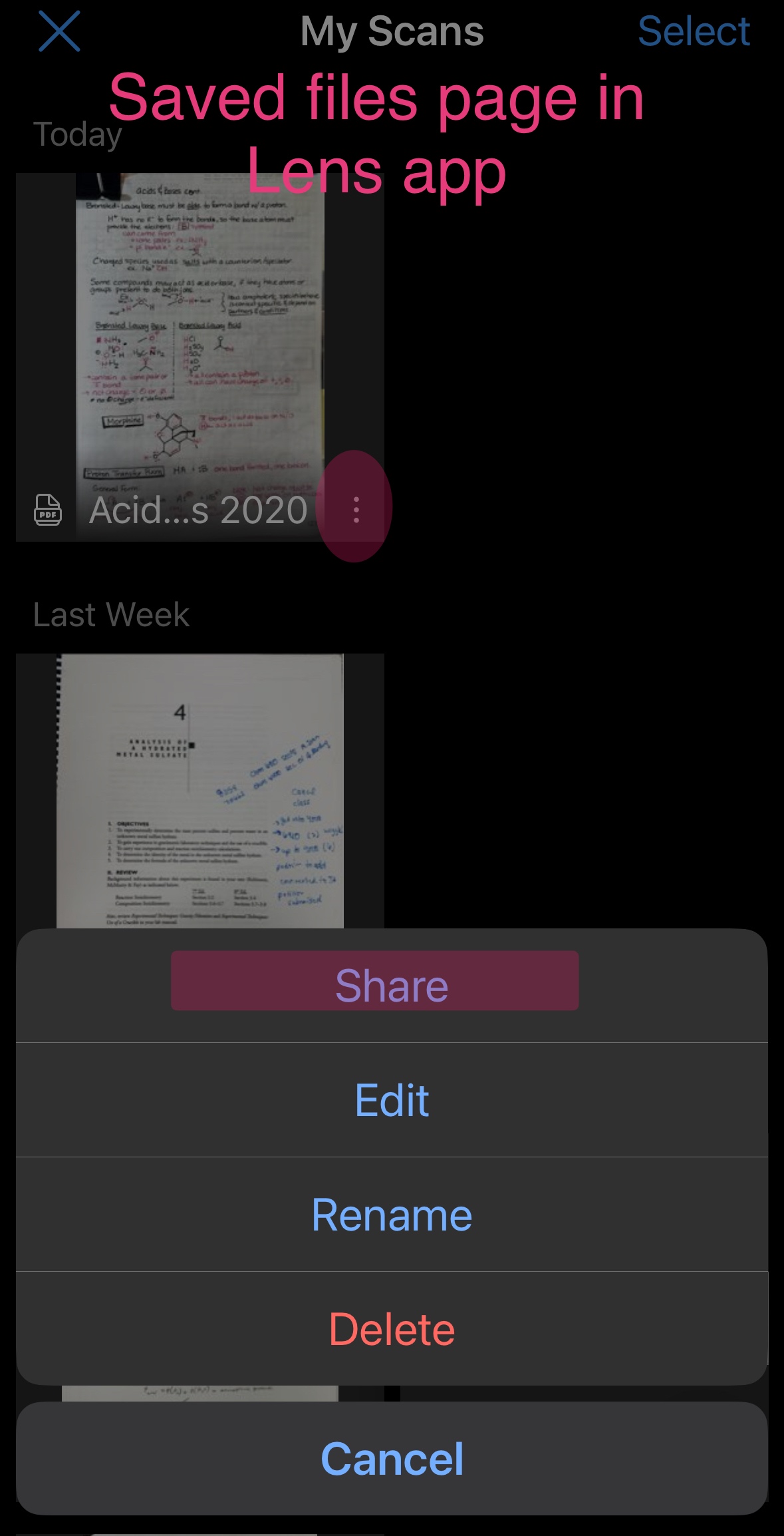 Where does IOS MS Lens app send/store a document that was scanned ...