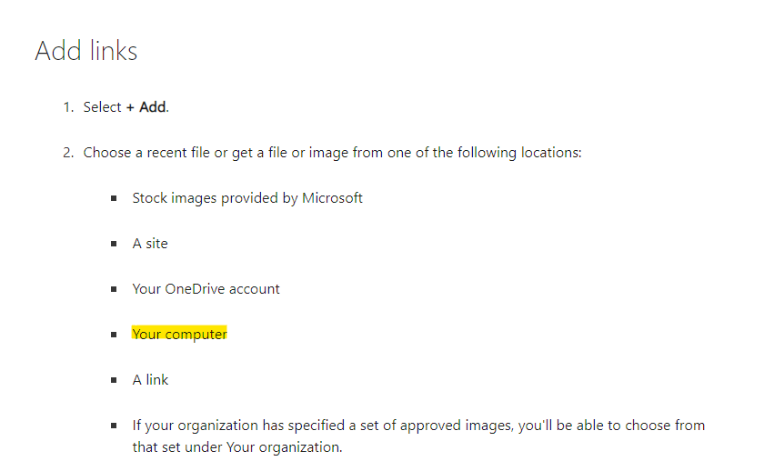 SharePoint Online Organisation page - link to external folder ...