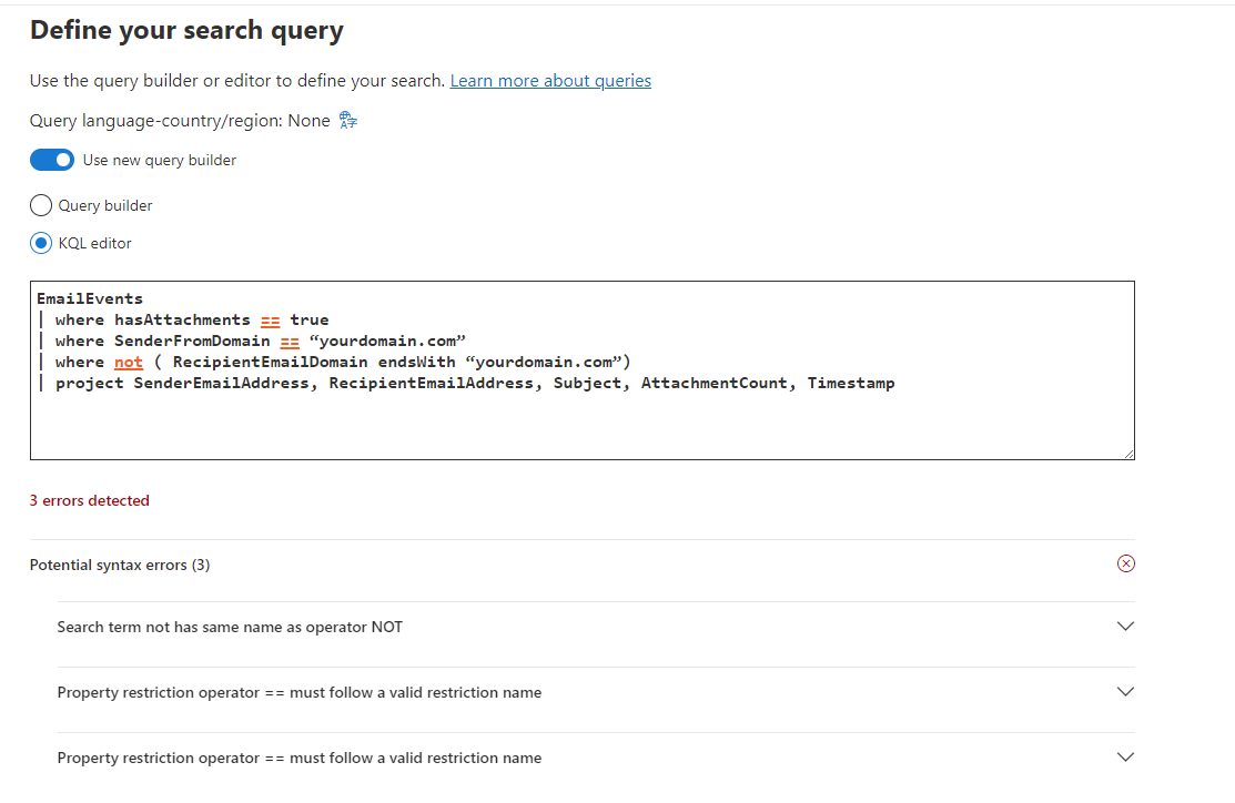 Assistance with creating a KQL script for Microsoft Purview - Microsoft Q&A Assistance with creating a KQL script for Microsoft Purview - Microsoft Q&A