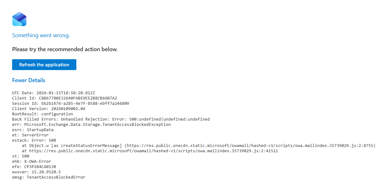 Erro ao acessar o outlook - Microsoft Q&A