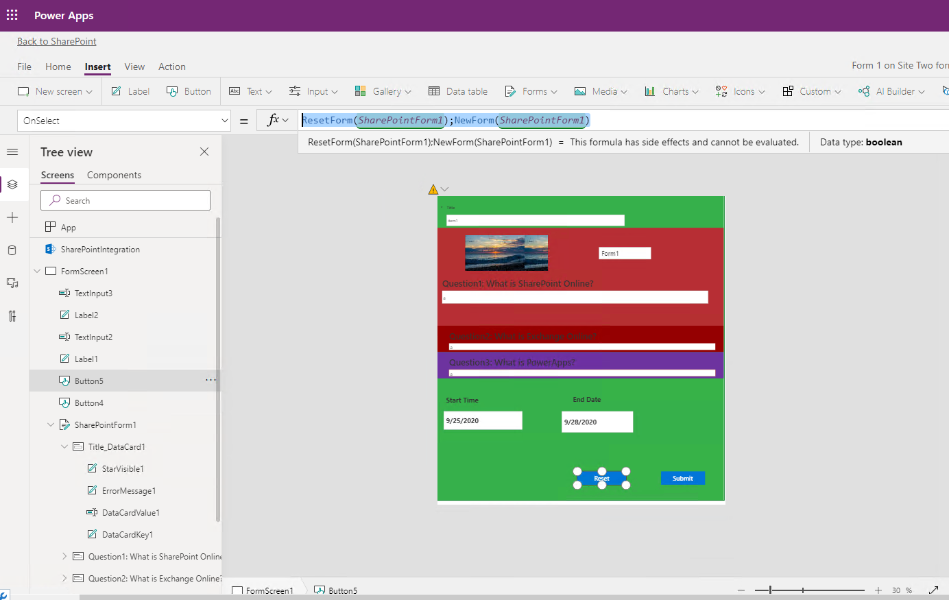 O365 forms, cant find a way to add date and time stamp? Only date ...