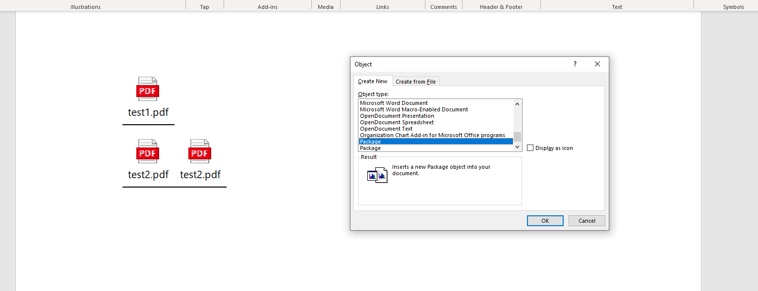 Inserting object in Microsoft Word 365 - Microsoft Q&A