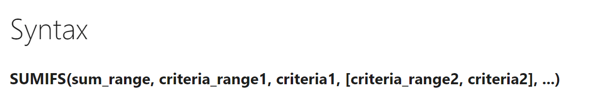 Error in SUMIFS formula - Microsoft Q&A