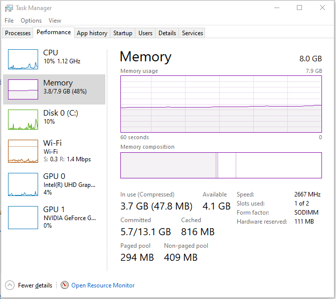 Low available physical memory - Microsoft Q&A