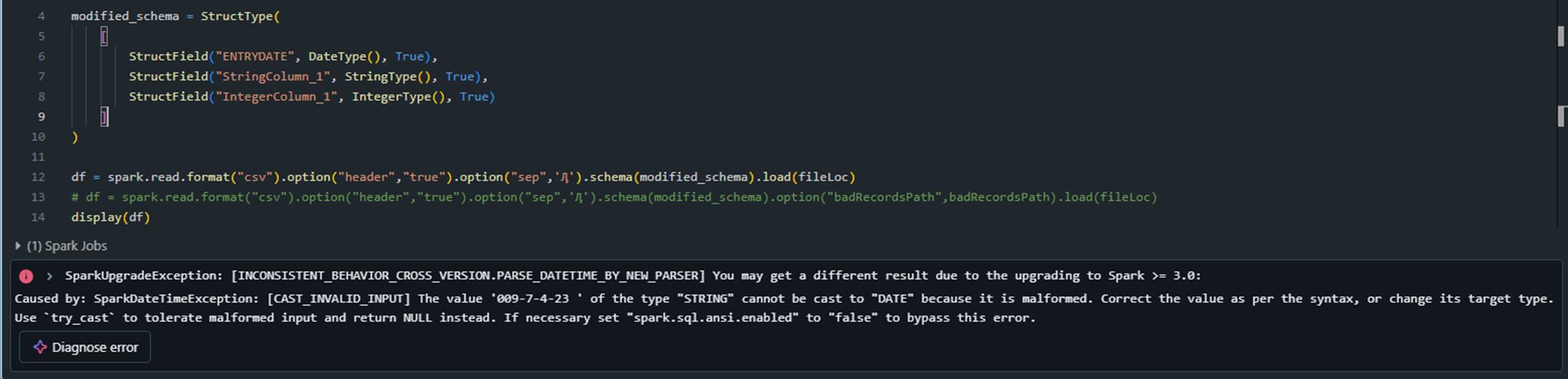 Issues while writing into bad_records path in Databricks - Microsoft Q&A