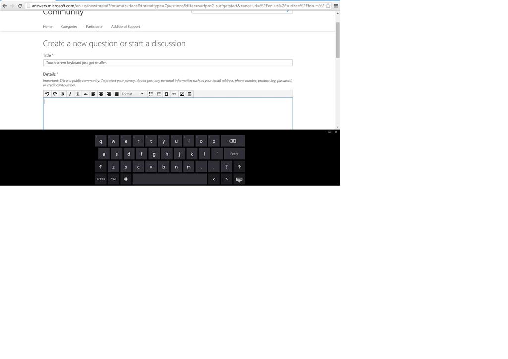 On-screen keyboard just got smaller. - Microsoft Q&A