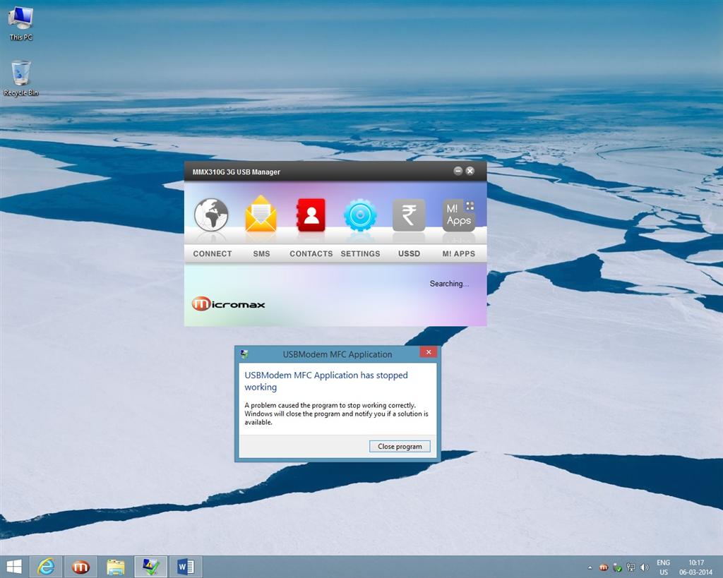 Micromax 310G 3g USB Modem Error - Microsoft Q&A