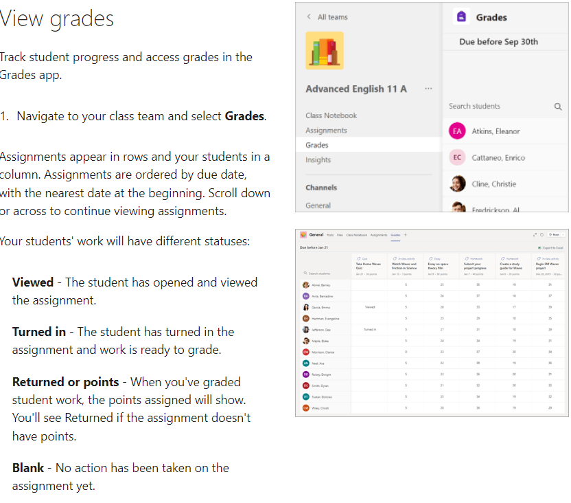 MS Teams Assignments - Microsoft Q&A