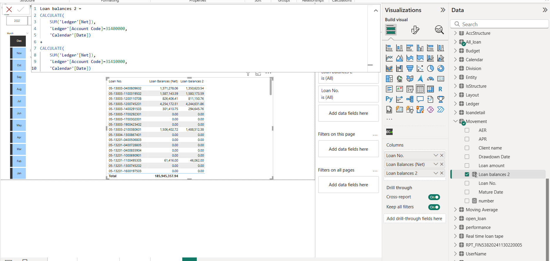 How to create a column to calculate the total amount with reference to date slicer selection ...