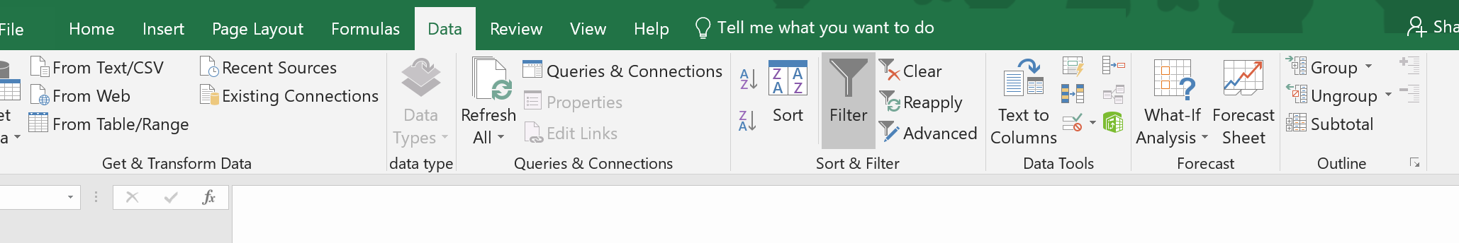 How to fix greyed out data tab - Microsoft Q&A