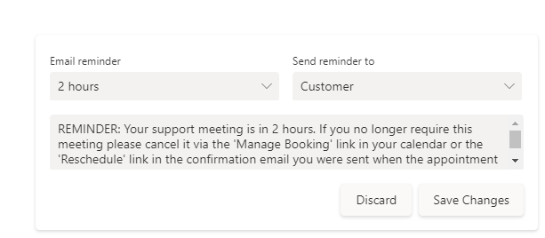 Microsoft Bookings - Customised Reminders not working - Microsoft Q&A