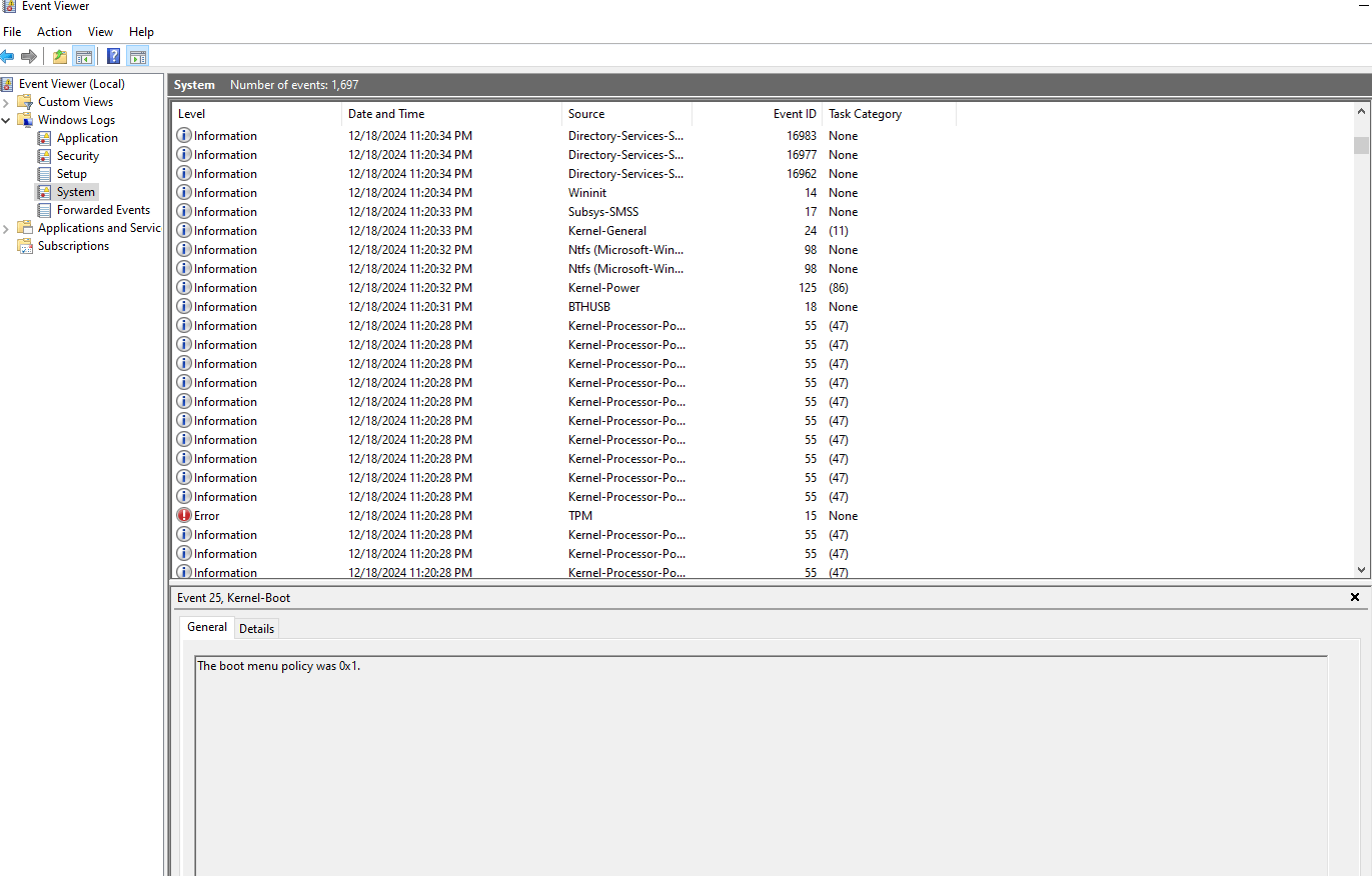 Event 55 Kernel-Processor-Power (Microsoft-Windows-Kernel-Processor ...