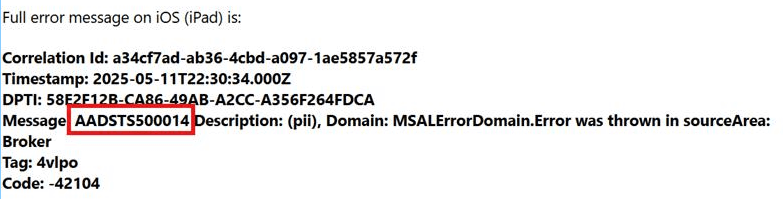 Outlook iOS and Android: "Something went wrong. [5objp]: on Android and "Something went wrong ...
