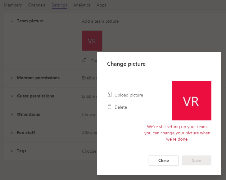 Cannot change channel icon picture in Microsoft Teams - the free ...