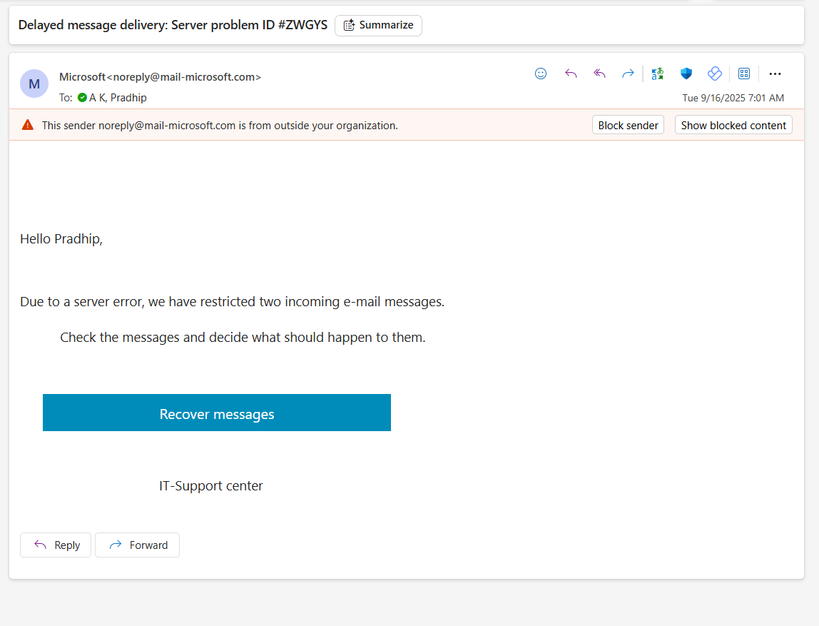 Is this mail legitimate? - Microsoft Q&A