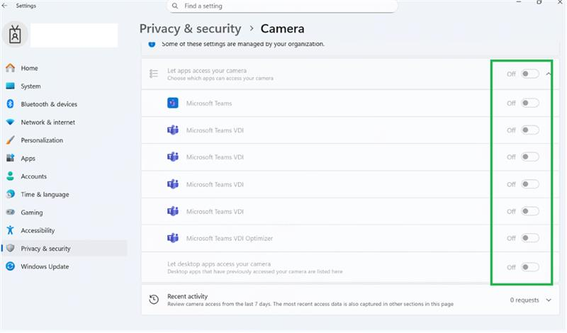 My camera is not working in Teams - help! I've updated all software, I ...