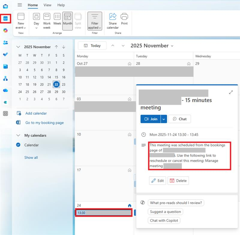 How do I see my history with Bookings with me? - Microsoft Q&A