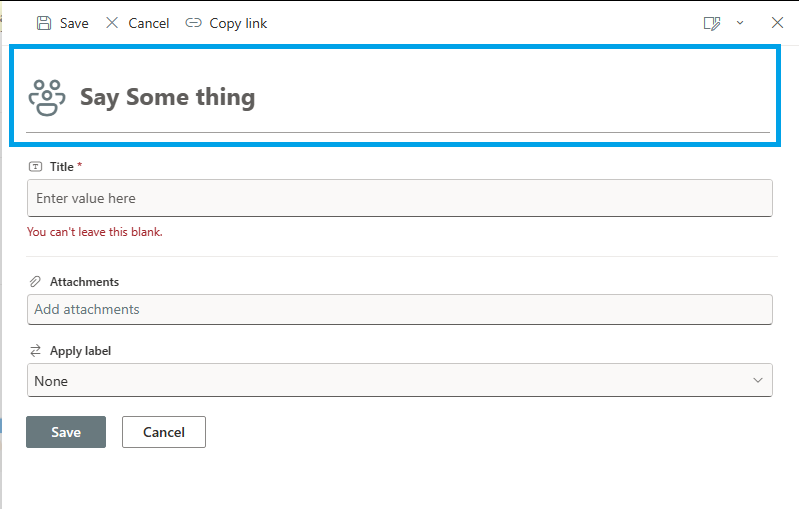 How to I add an extra text line in the New Item form in the Sharepoint ...