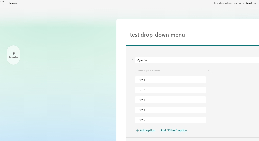 How can I update a drop-down menu in choosing question in Microsoft ...