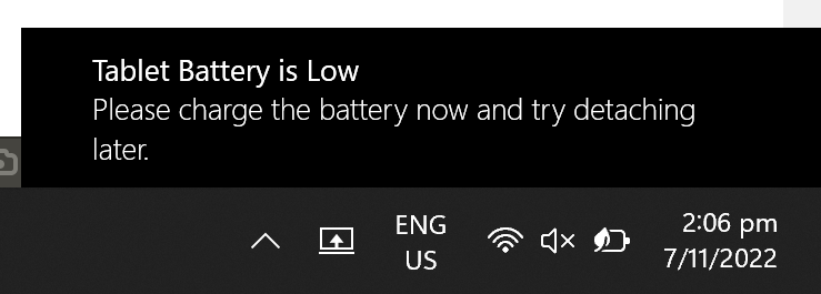 Surface Book 2 "Tablet Battery Low" - Microsoft Q&A