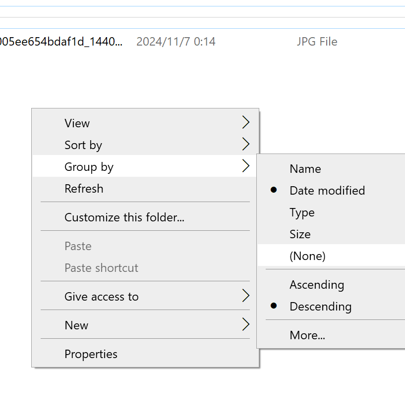 Windows 10 changed the display settings of the files in Explorer ...