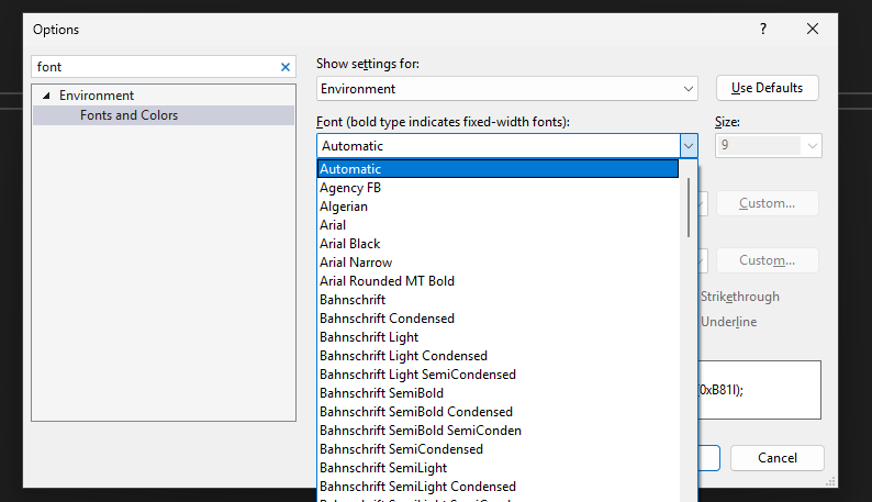 How to Increase Menu Font Size in Visual Studio 2022 - Microsoft Q&A