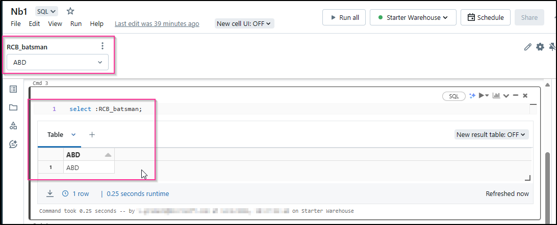 Adding Widgets in SQL Notebooks for Data Warehouse - Microsoft Q&A