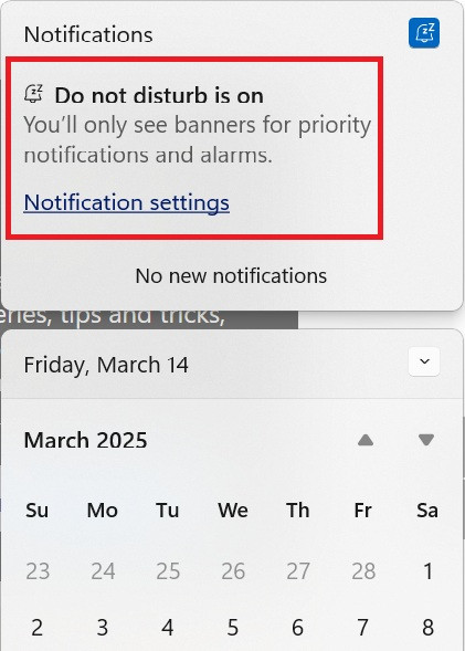 How do I eliminate the "DO NOT DISTURB IS ON" setting so I can display ...