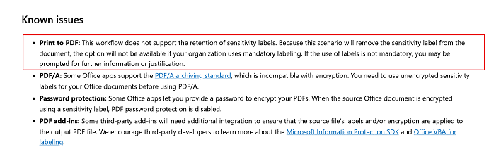 Why does Office allow print to onenote without sensitivity label ...