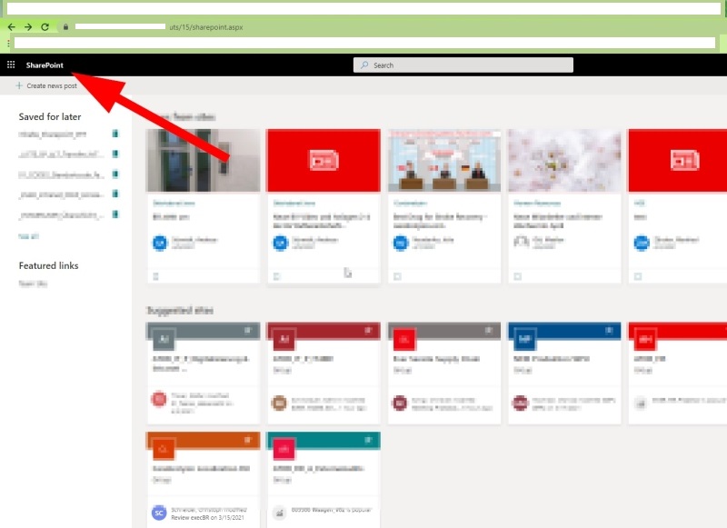 Change link behind the word "SharePoint" in the top navigation ...
