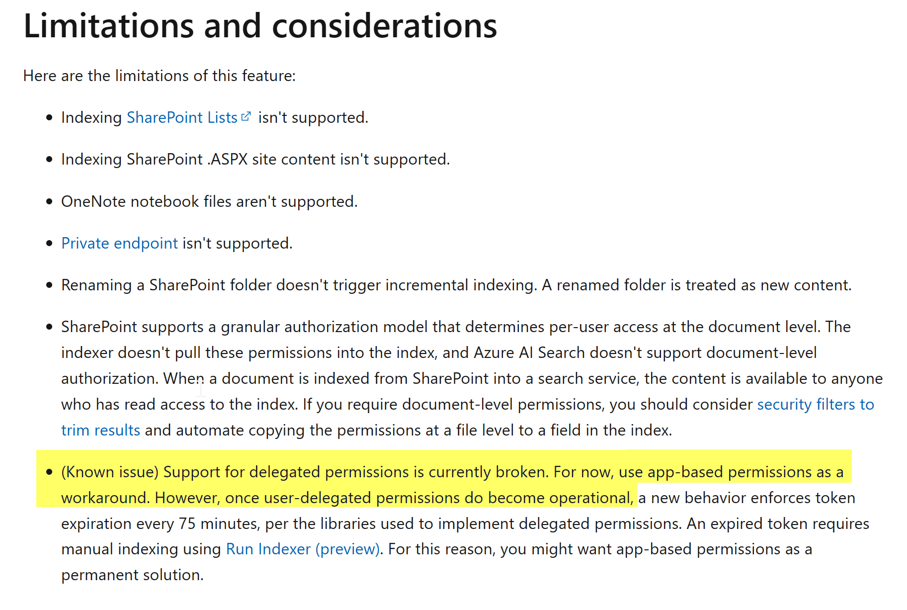 Unable to create Sharepoint indexer - Microsoft Q&A