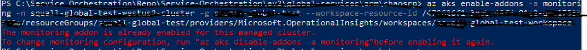 Idempotency of Az CLI command to enable monitoring for AKS cluster - Microsoft Q&A
