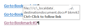 Linking to a bookmark in another document - workarounds? Anything I ...