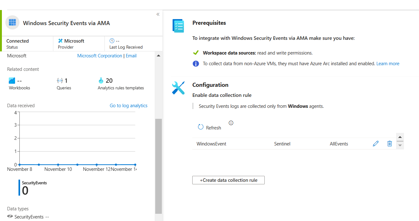 Not receiving windows security event from Azure ARC enabled servers ...