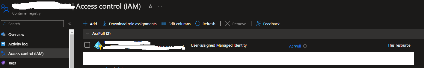Pull ACR image from ACI using user managed identity - Microsoft Q&A