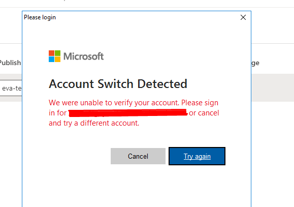 Error Account Switch Detected In Bot Framework Composer Ver 1 3 0 Microsoft Qanda