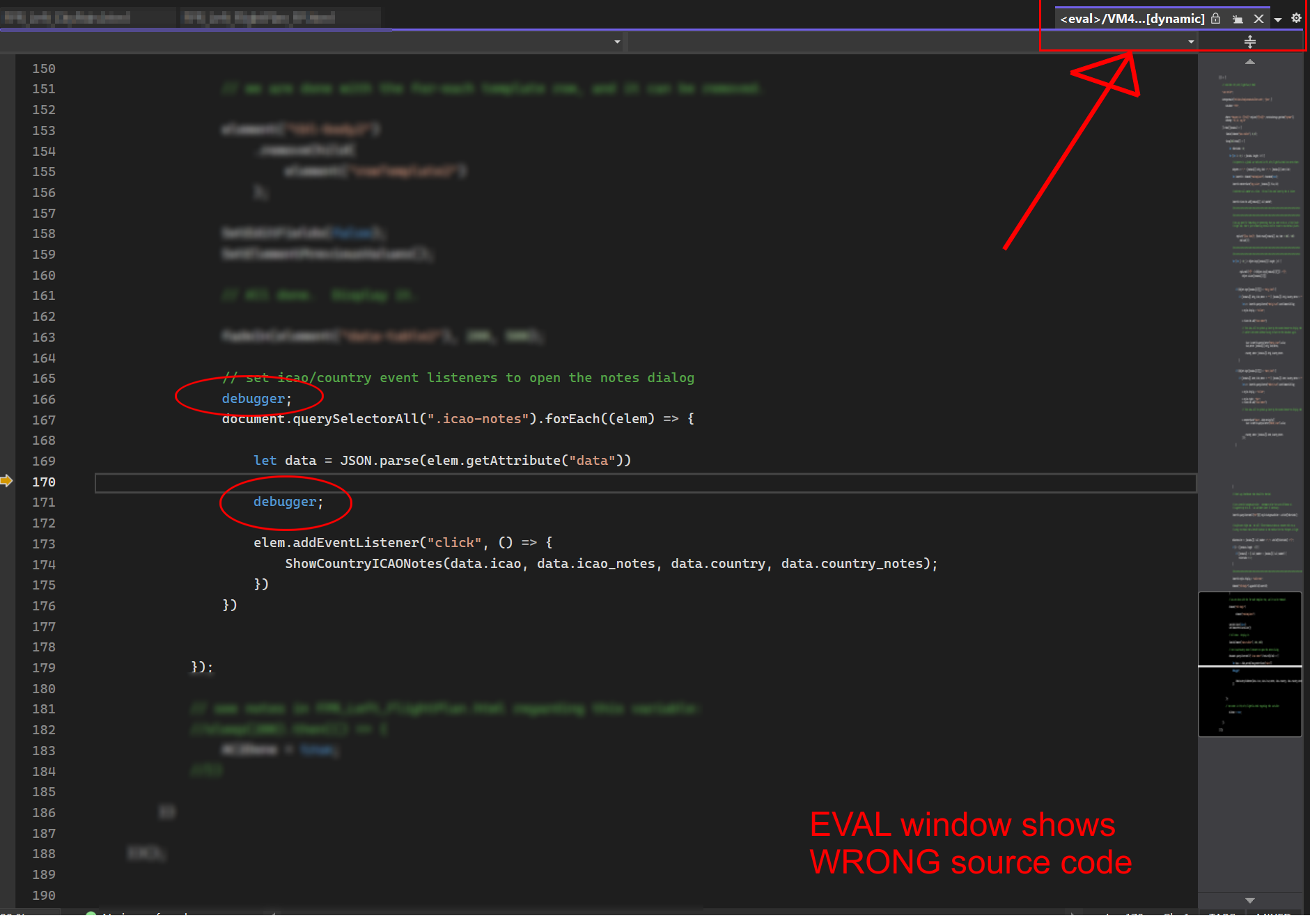 Visual Studio 2022 EVAL Window showing outdated/wrong code - Microsoft Q&A