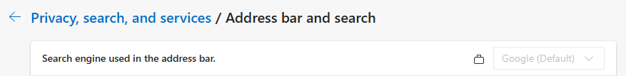 Set "Search engine used in the address bar" via GPO - Microsoft Q&A