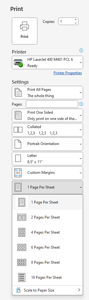 My printer is printing all documents on half a page and in landscape ...