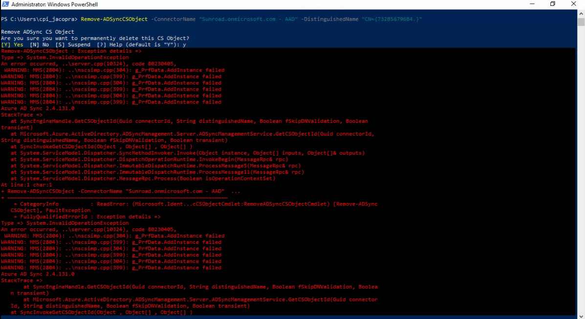 How to fix "DeletingCloudOnlyObjectNotAllowed" sync error if there is no name given - Microsoft Q&A