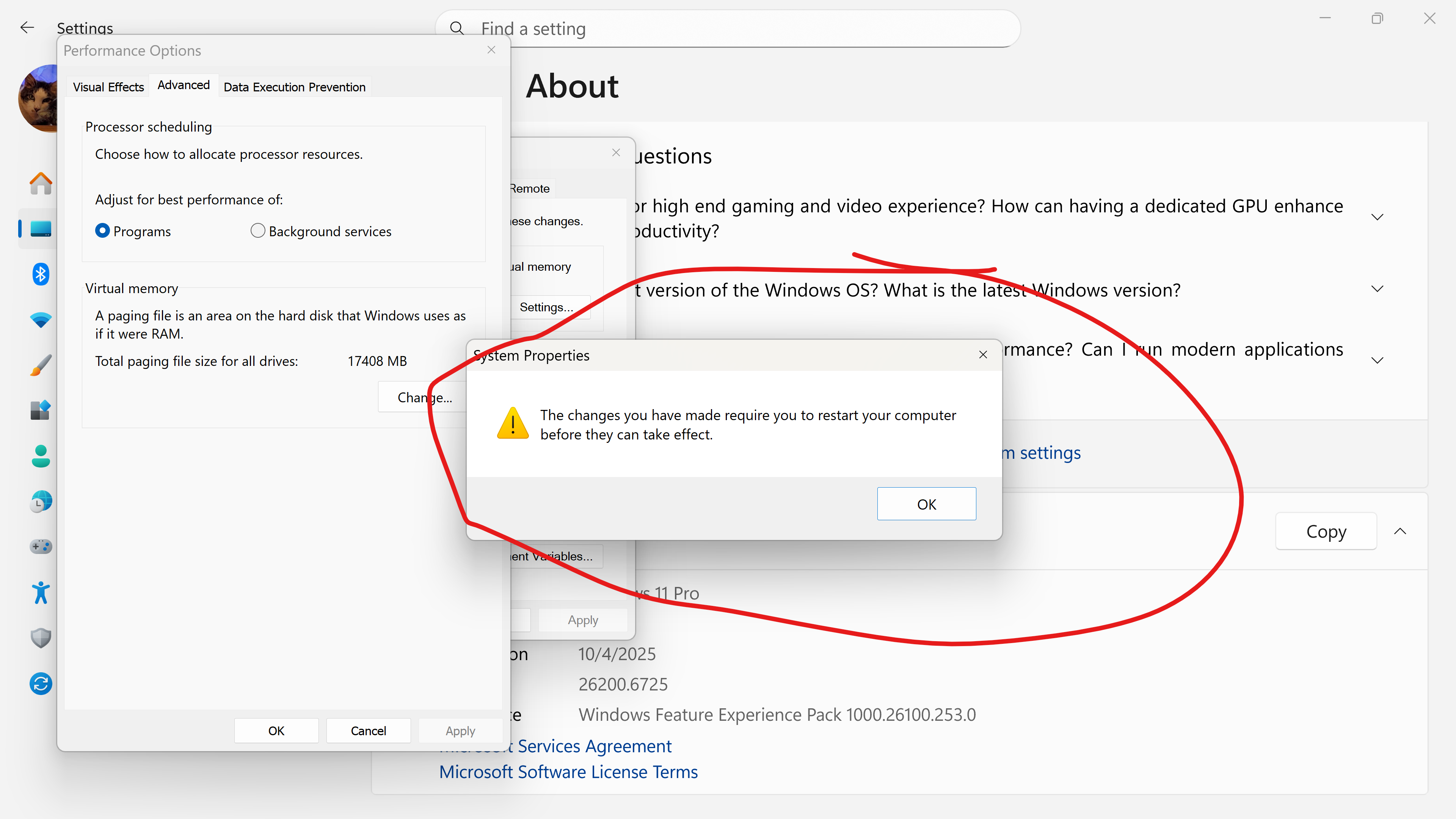 Open window no changes made why does Windows want you to restart ...