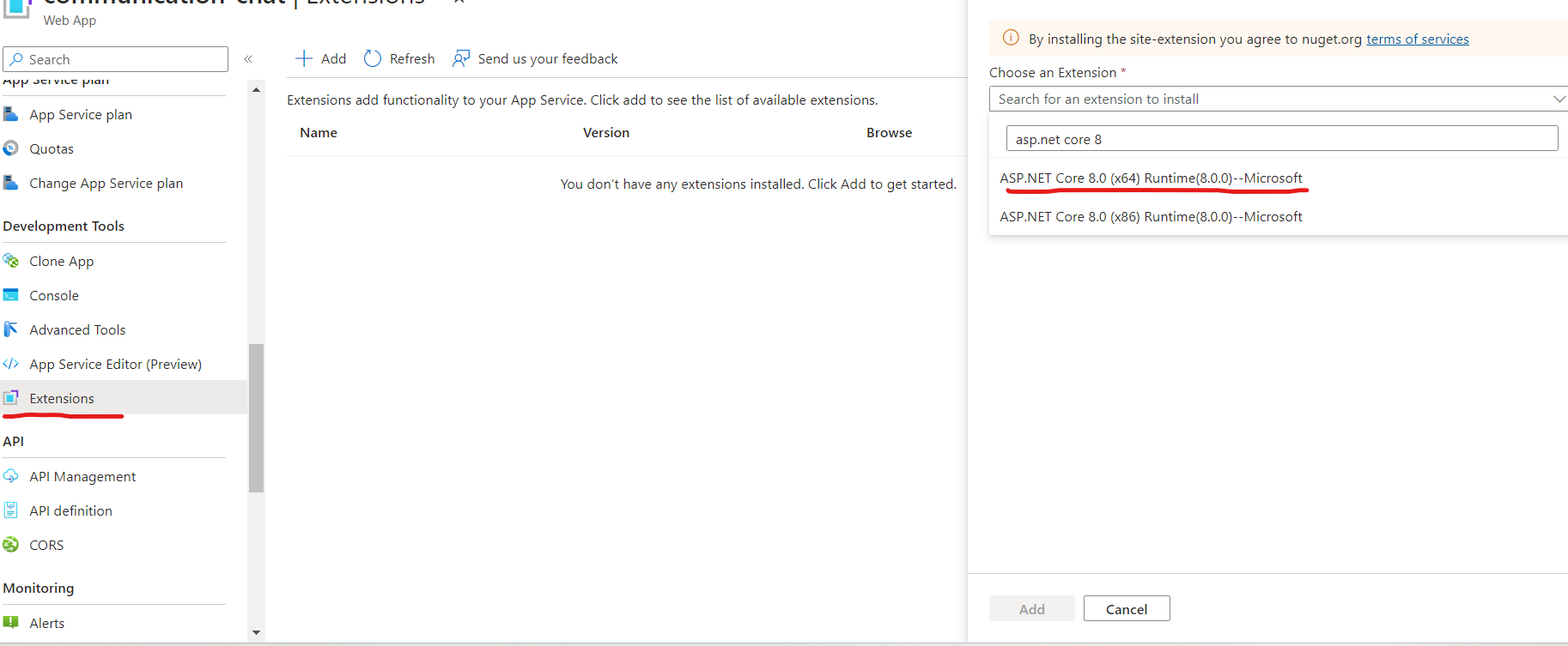Net8 Azure Web App does not have net8 framework installed - Microsoft Q&A Net8 Azure Web App does not have net8 framework installed - Microsoft Q&A