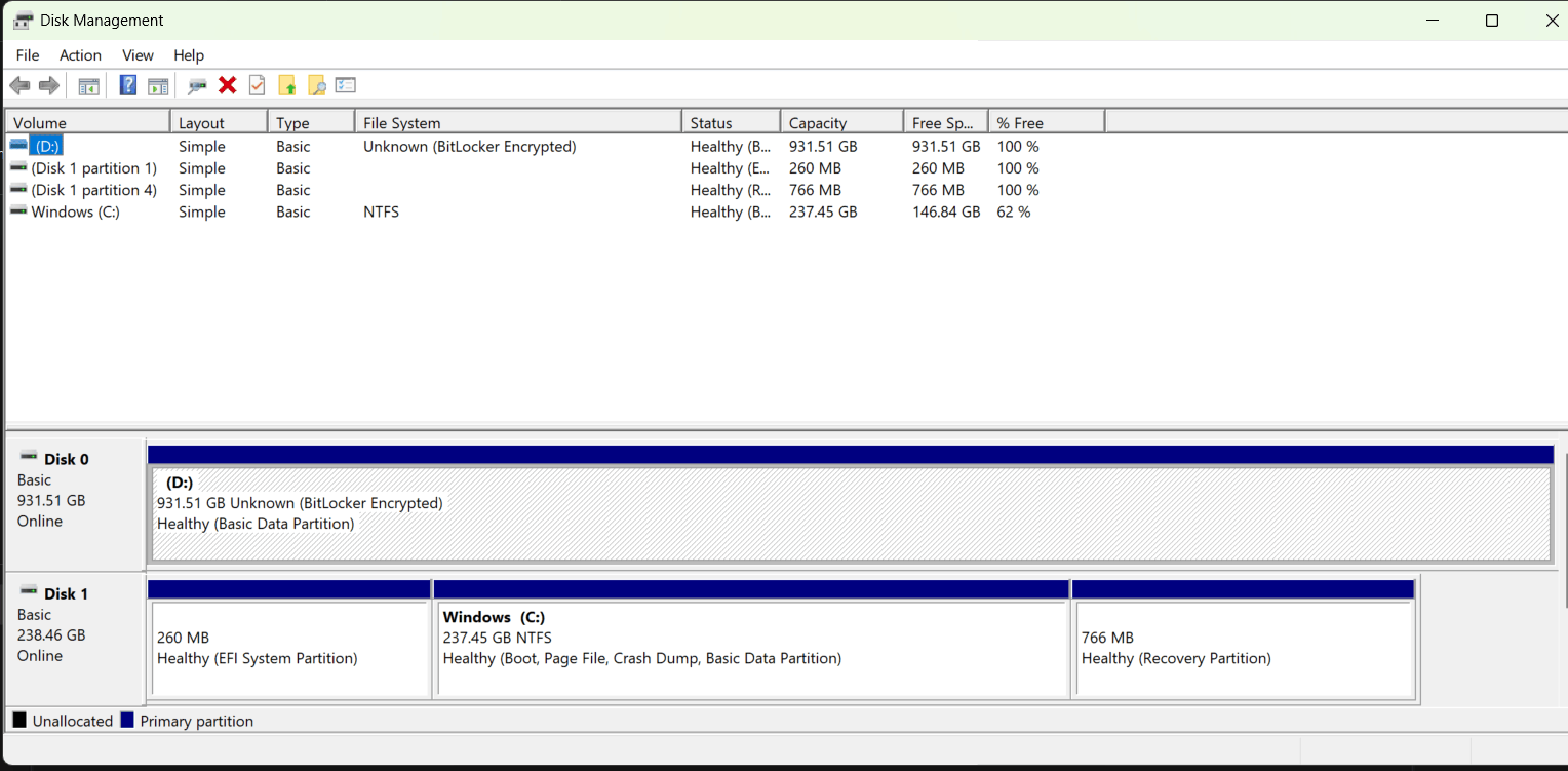 Drive D: Marked as "BitLocker Encrypted" – Can’t Access HDD on Windows ...