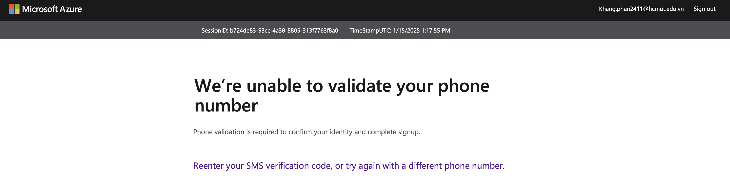 We’re unable to validate your phone number Phone validation - Microsoft Q&A