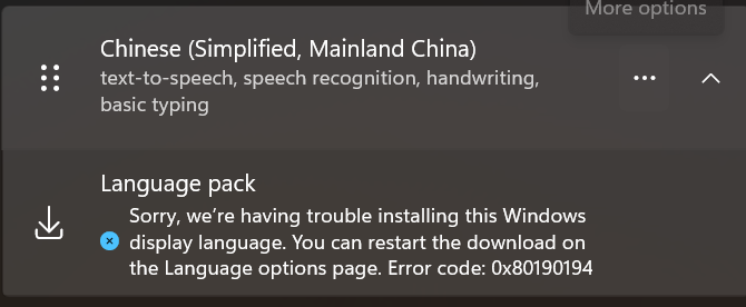 Unable to install chinese language pack on windows 11 - Microsoft Q&A