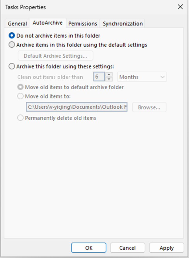 WHY DOES ONLINE ARCHIVING OCCUR IN TASKS AND HOW DO I STOP IT FROM HAPPENING? - Microsoft Q&A